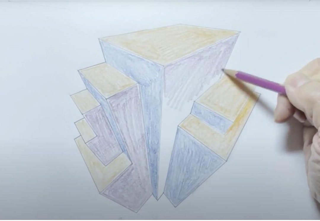 Three-point Perspective Drawing Video and Outline | Art Lesson 5 of 5 ...
