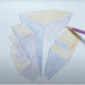 Three-point Perspective Drawing Video and Outline | Art Lesson 5 of 5 ...