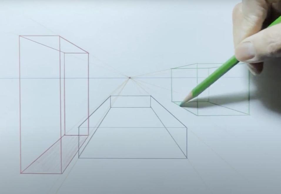 One-point Perspective Drawing Video and Outline | Art Lesson 1 of 5 ...