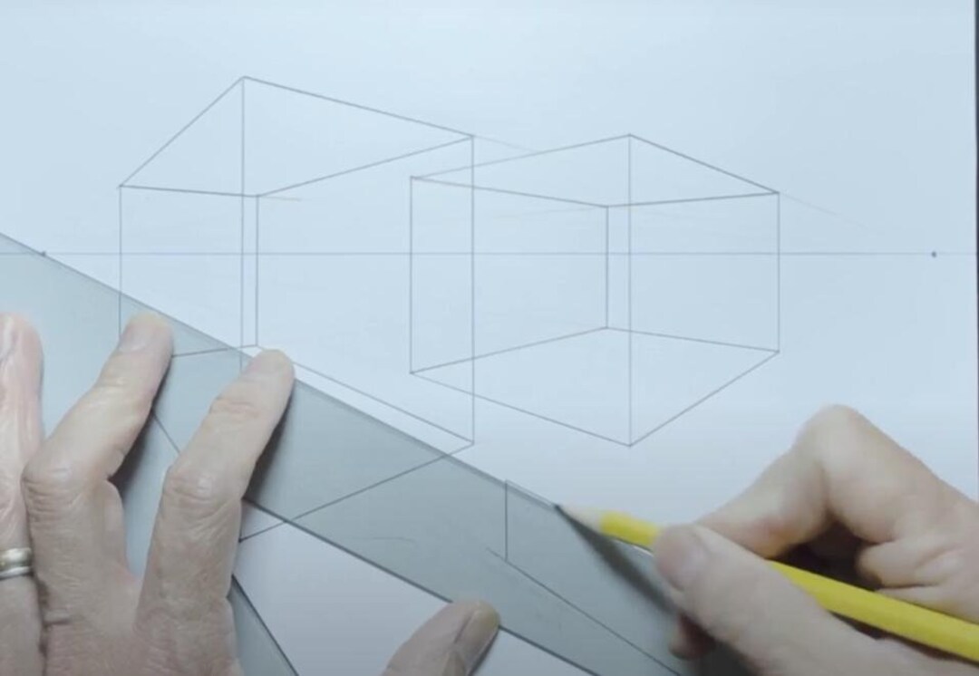 Two-point Perspective Drawing Video and Outline | Art Lesson 3 of 5 ...