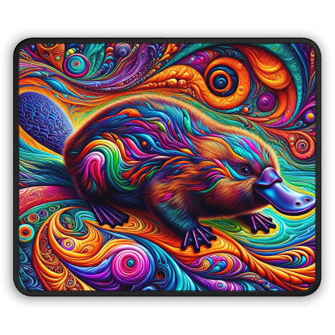Psychedelic Platypus Gaming Mouse Pad - Etsy