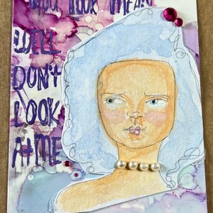 Sad Girl Digital Illustration, Line Art, Stamp for Cards, Journaling ...