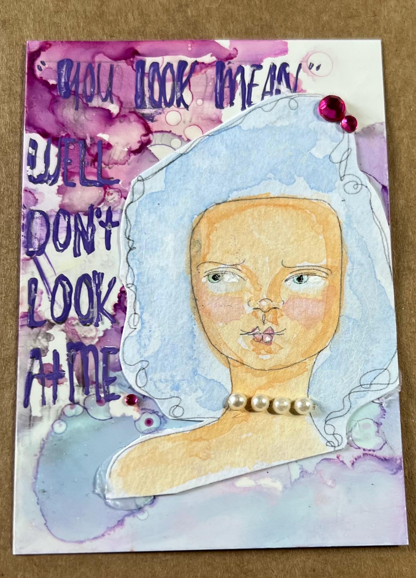 Sad Girl Digital Illustration, Line Art, Stamp for Cards, Journaling ...