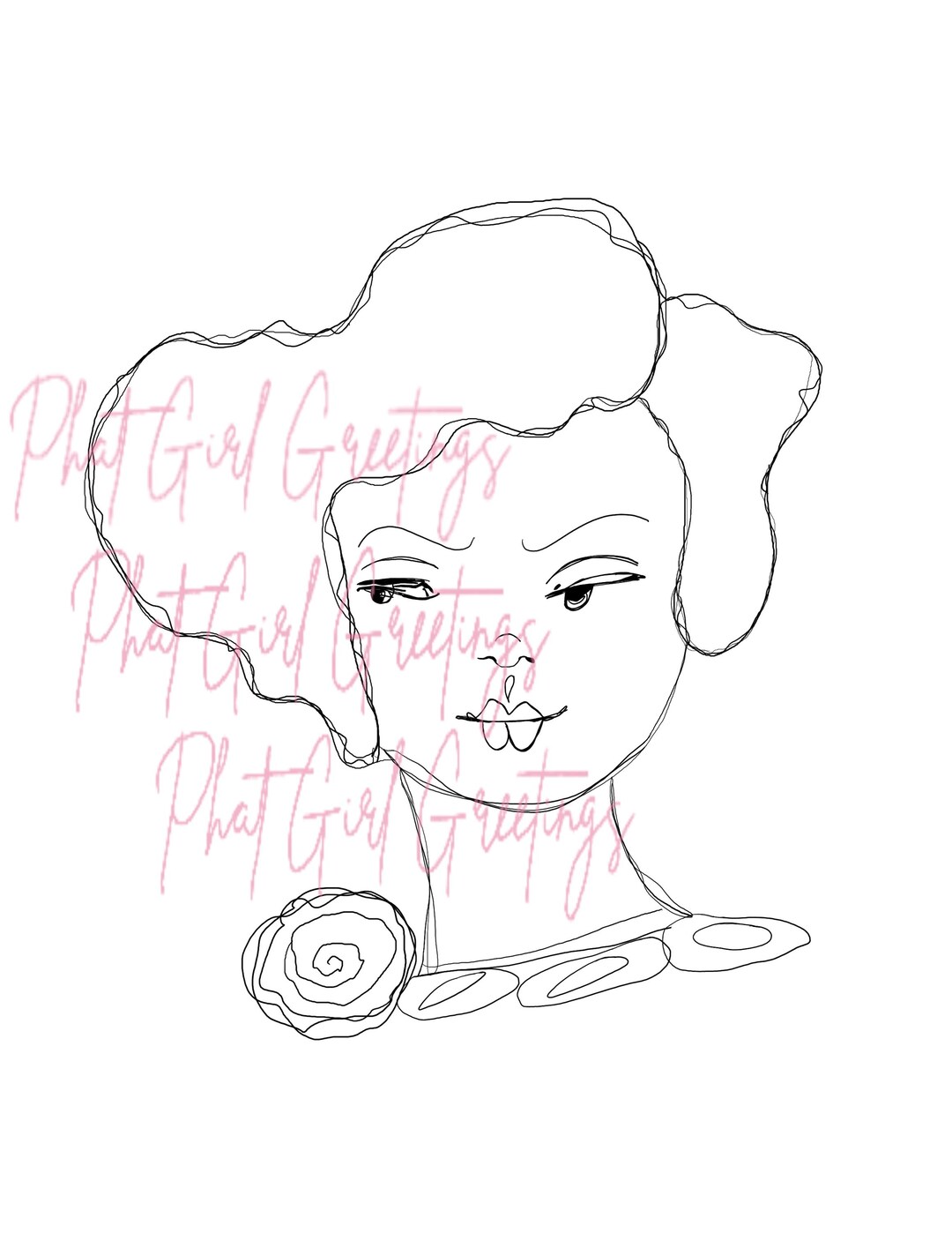 Very Demure Girl Digital Illustration, Line Art, Stamp for Cards ...