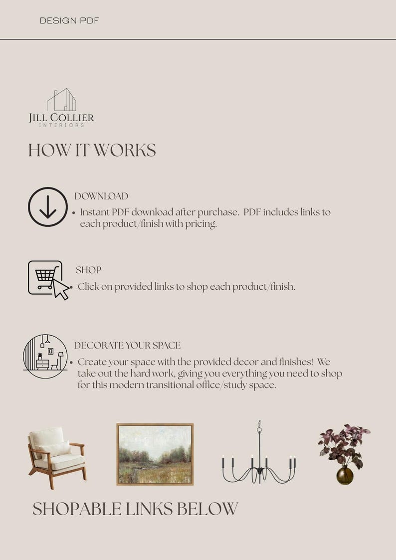 Pre-styled Living Room E-design PDF - Virtual Interior Design Service ...