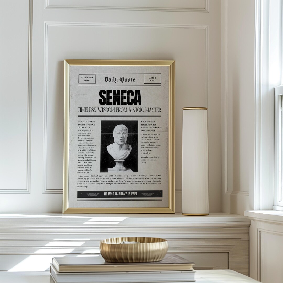 Seneca Stoic Quotes Wall Art - Memento Mori Philosophy Poster ...