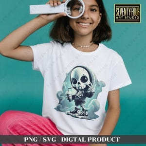 Chill Skeleton Character PNG & SVG - Cool Skeleton With Drink Clipart ...
