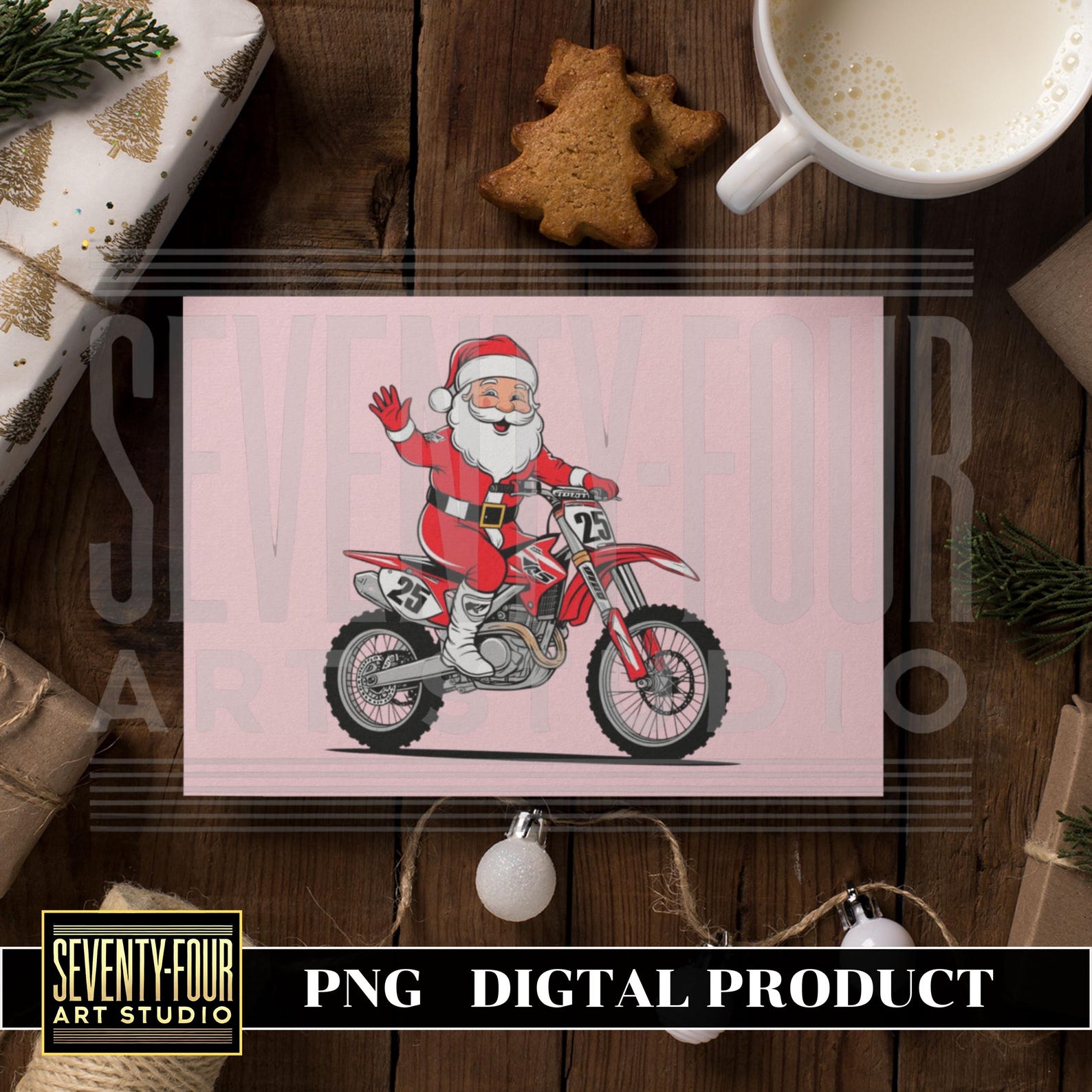 Motocross Santa PNG | Holiday Dirt Bike Clip Art (digital Download) - Etsy