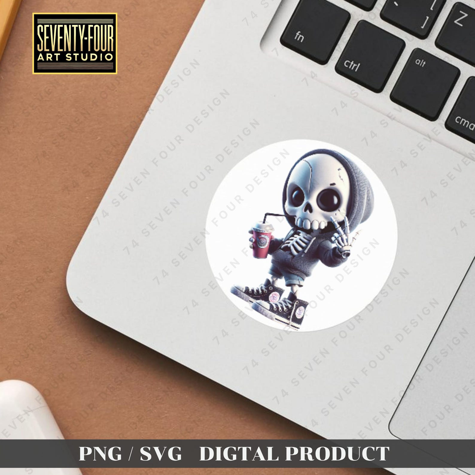 Chill Skeleton Character PNG & SVG - Cool Skeleton With Drink Clipart ...