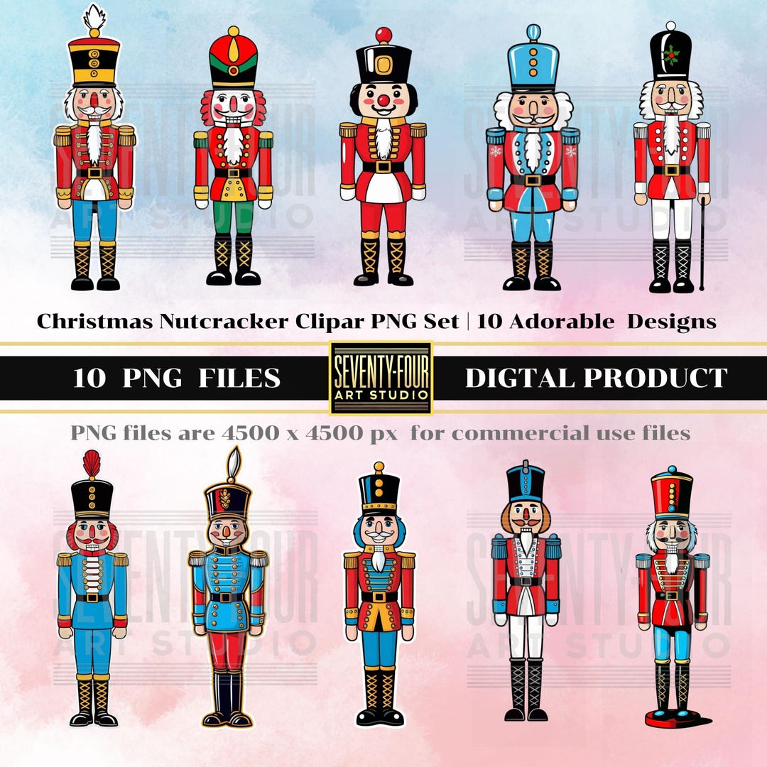 Christmas Nutcracker Clipart Bundle. 10 PNG Files - for Commercial Use ...