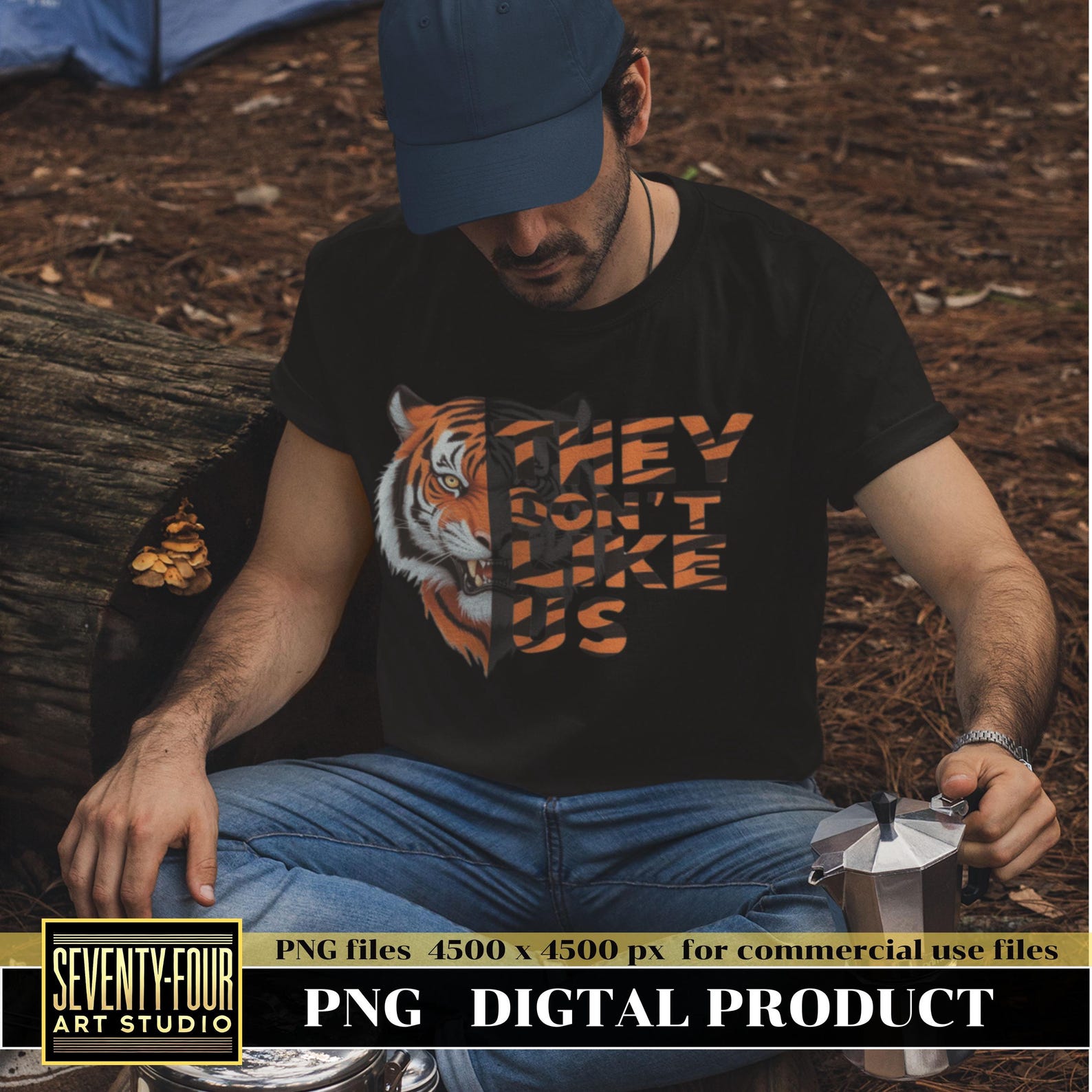 Fierce Tiger "they Don’t Like Us" Typography – Powerful Animal Design ...