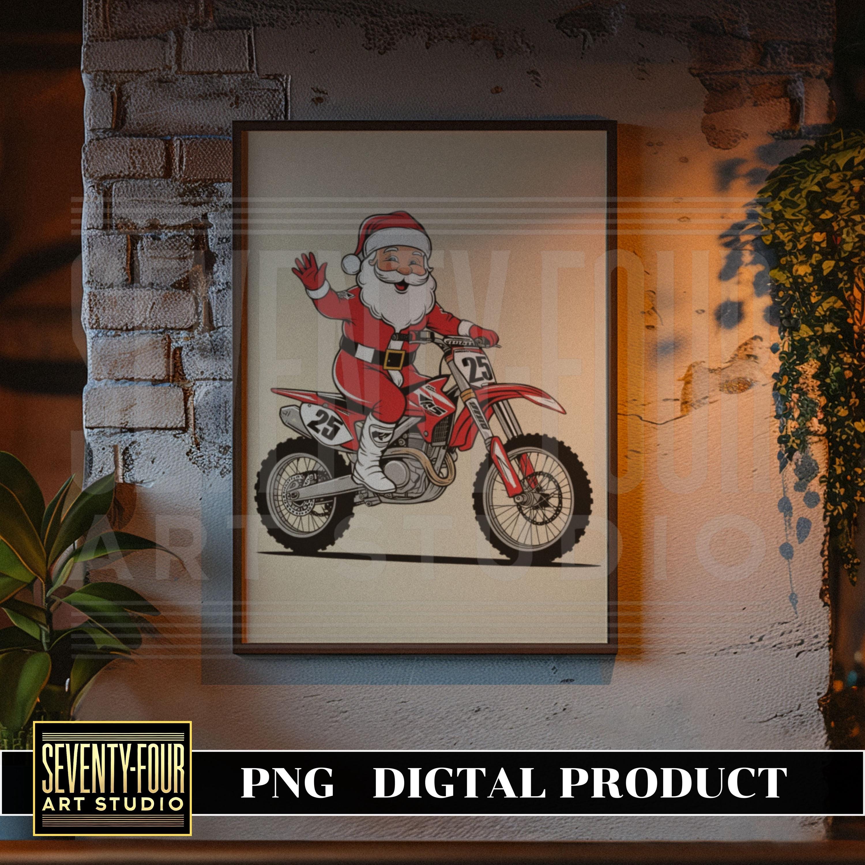 Motocross Santa PNG | Holiday Dirt Bike Clip Art (digital Download) - Etsy