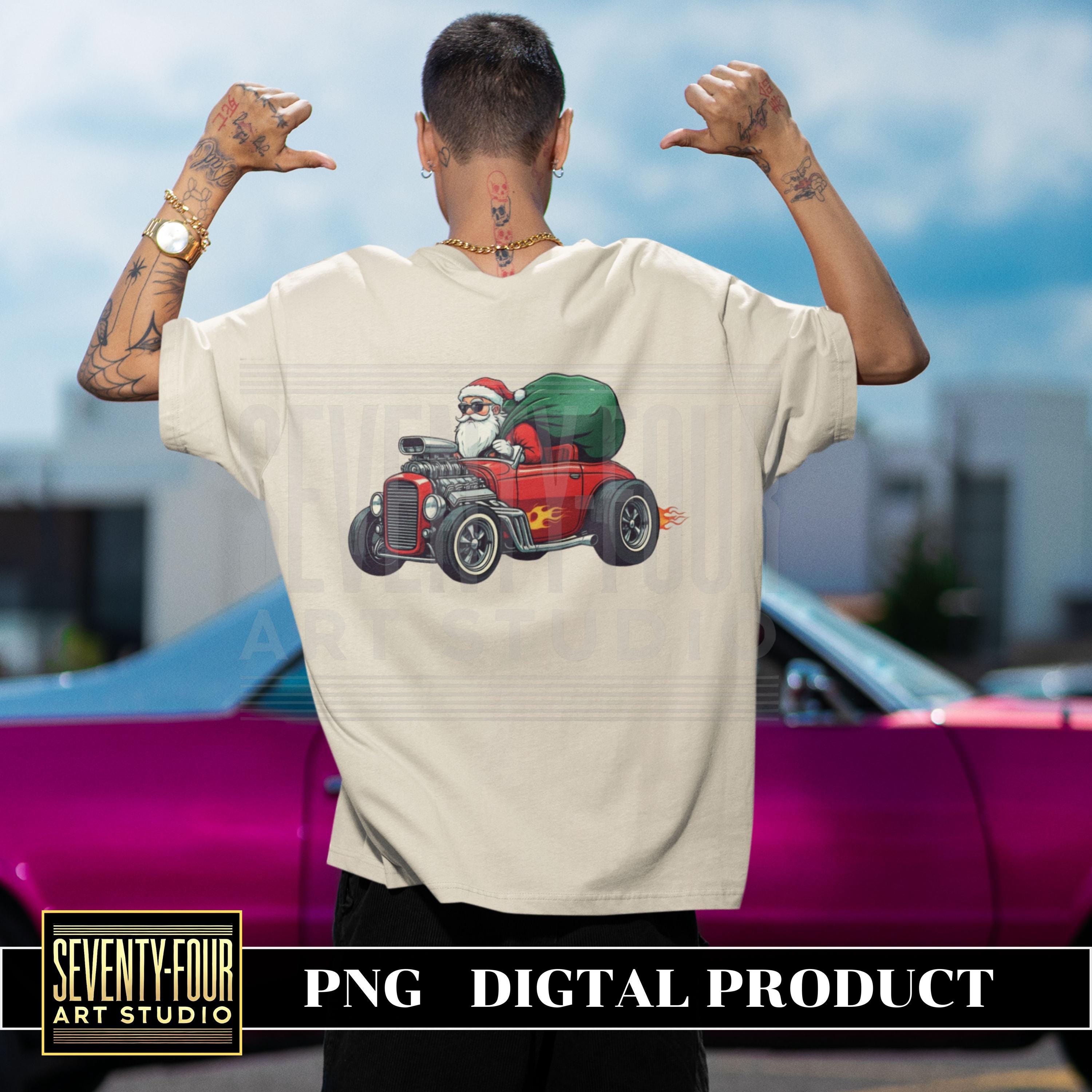 Santa Claus Hot Rod Car Christmas PNG Clipart – Fun Holiday Adventure ...