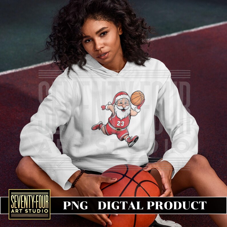 Santa Claus Basketball Player Christmas PNG Clipart – Fun Holiday ...