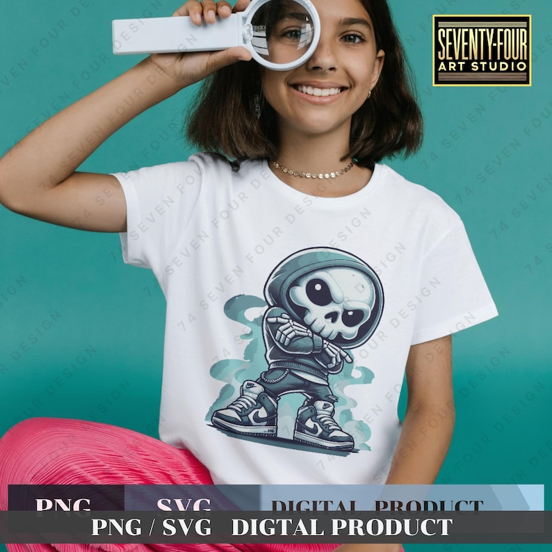 Cool Skeleton Character PNG & SVG - Hip Hop Skull Clipart - Etsy