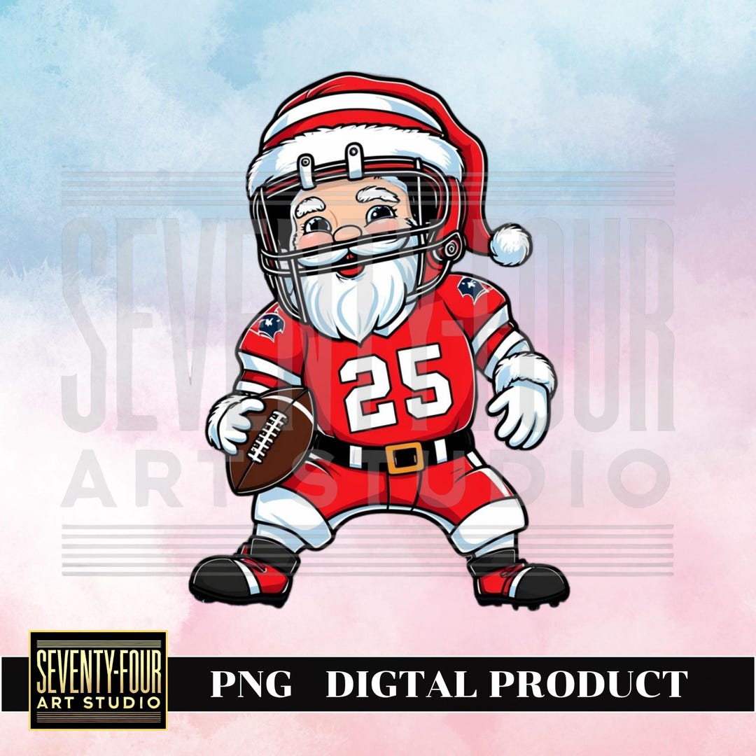 Santa Claus Football Player Christmas PNG Clipart – Fun Holiday Sports ...