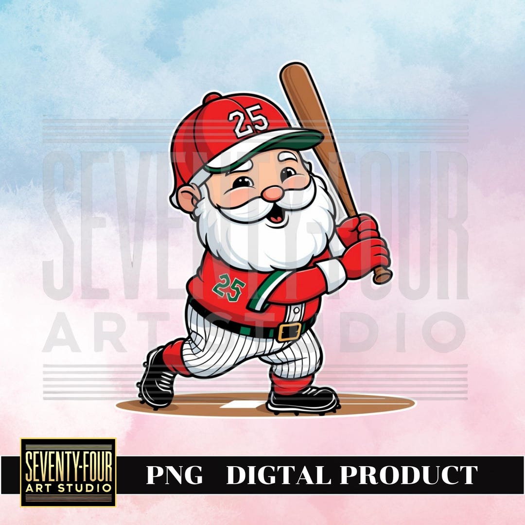 Santa Claus Baseball Player Christmas PNG Clipart – Fun Holiday Sports ...