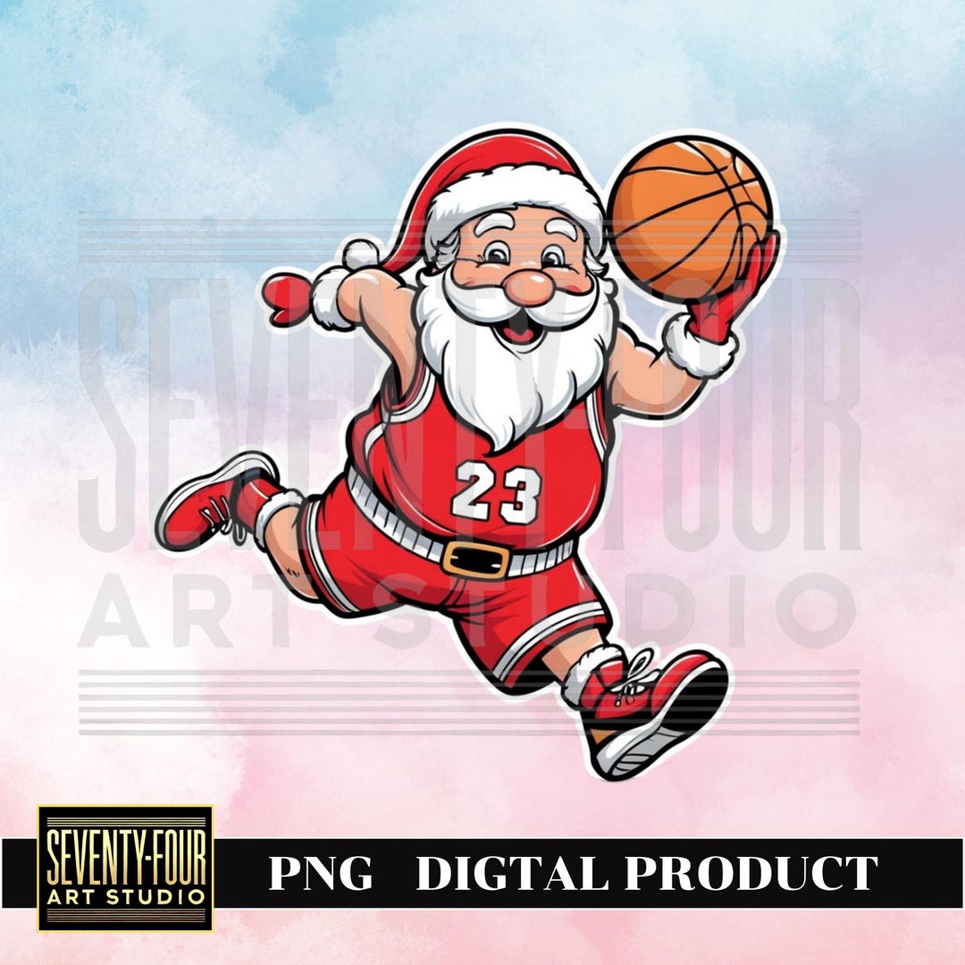 Santa Claus Basketball Player Christmas PNG Clipart – Fun Holiday ...