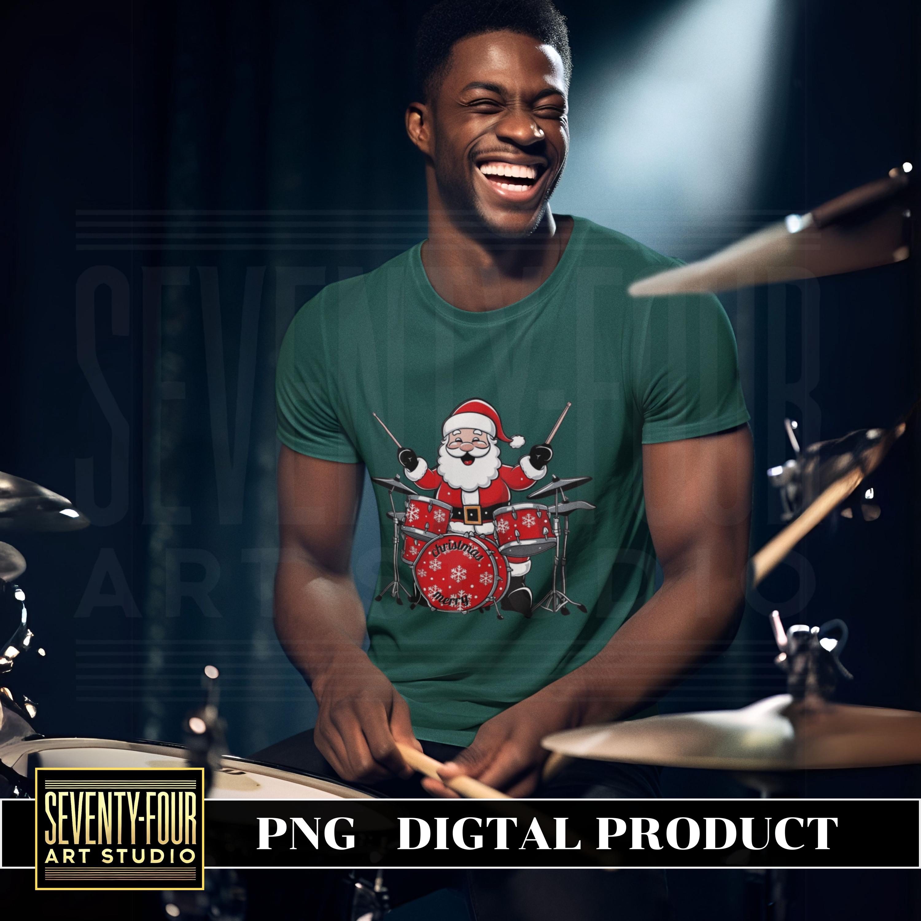 Santa Claus Drummer PNG | Festive Christmas Clip Art (digital Download ...