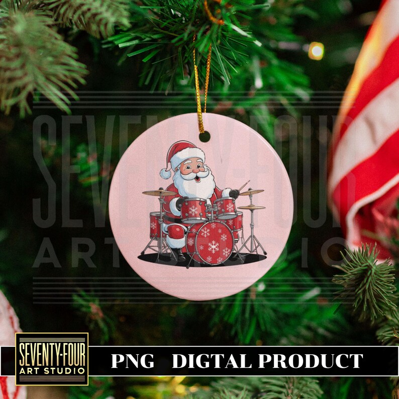 Santa Drummer PNG | Festive Christmas Clip Art (digital Download) - Etsy