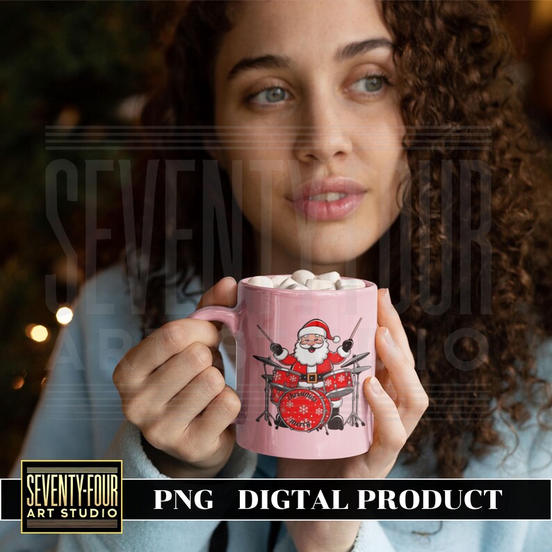 Santa Claus Drummer PNG | Festive Christmas Clip Art (digital Download ...