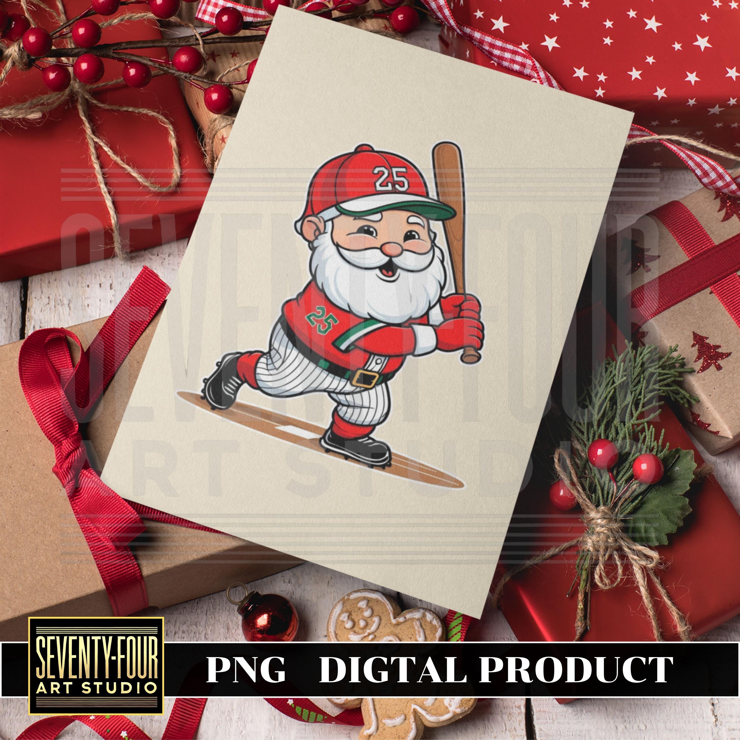 Santa Claus Baseball Player Christmas PNG Clipart – Fun Holiday Sports ...