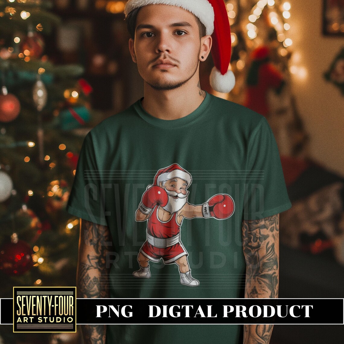 Santa Claus Boxing Champion Christmas PNG Clipart – Fun Holiday Sports ...