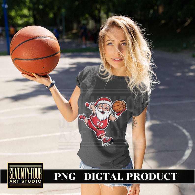 Santa Claus Basketball Player Christmas PNG Clipart – Fun Holiday ...