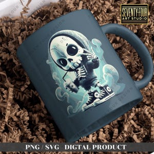 Chill Skeleton Character PNG & SVG - Cool Skeleton With Drink Clipart ...