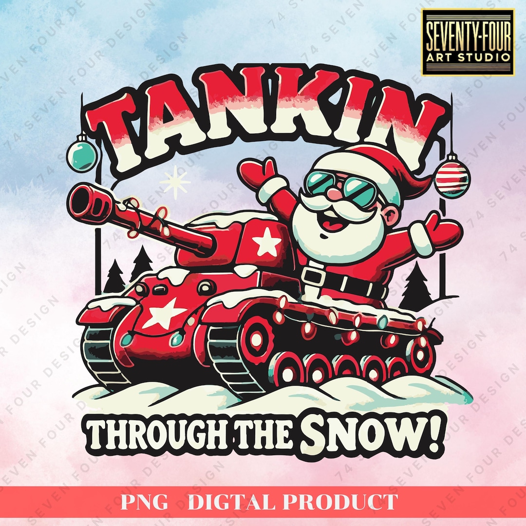 Santa Tanking Through the Snow PNG - Fun Christmas Clipart With Santa ...