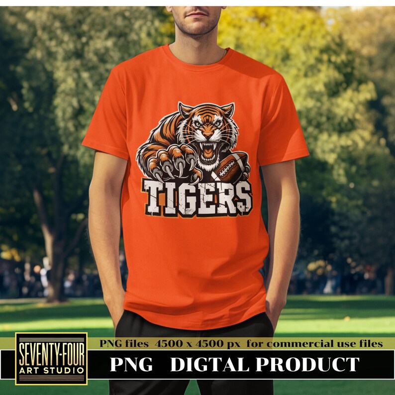Fierce Tiger Football PNG Clipart – Powerful Mascot Design for Team ...