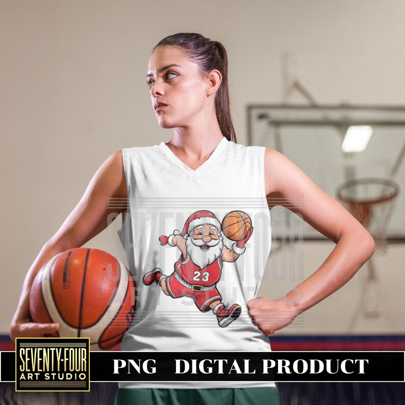 Santa Claus Basketball Player Christmas PNG Clipart – Fun Holiday ...