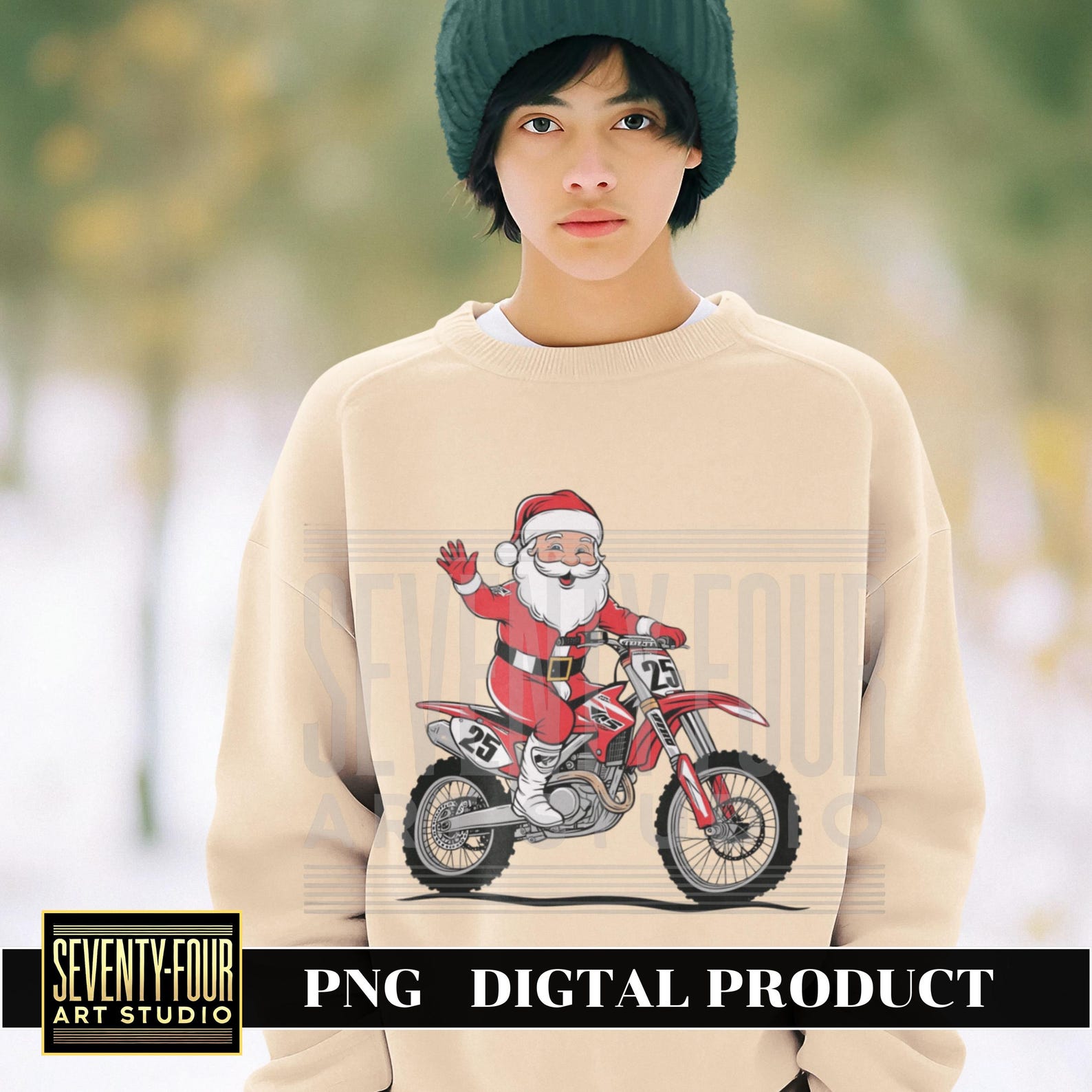 Motocross Santa PNG | Holiday Dirt Bike Clip Art (digital Download) - Etsy