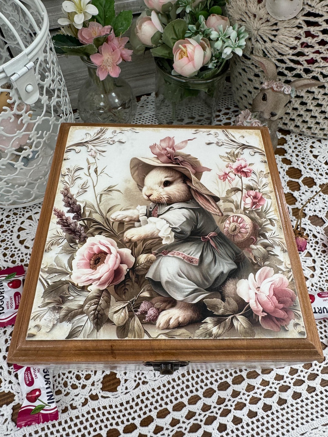 Ukrainian Rabbit Design Jewelry Box, Beautifully Hand-painted Wooden ...