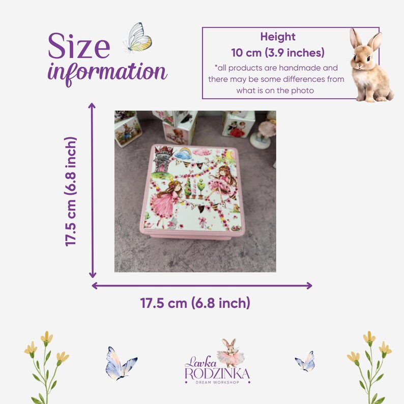 Pink Princess Jewelry Box for Girls, Hand-painted Chest With Fairy Tale ...