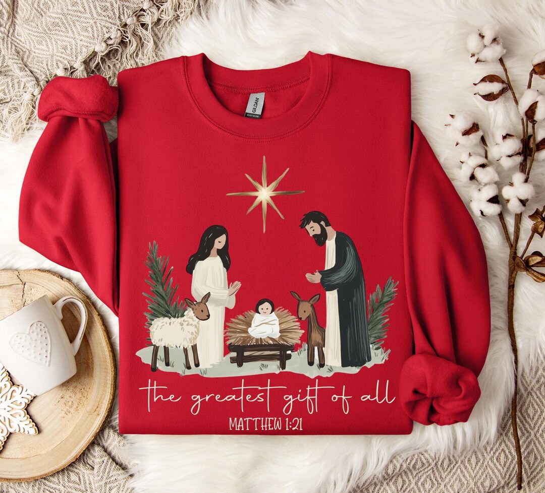 Nativity Christmas Shirt, Greatest Gift, Christian Tee - Etsy