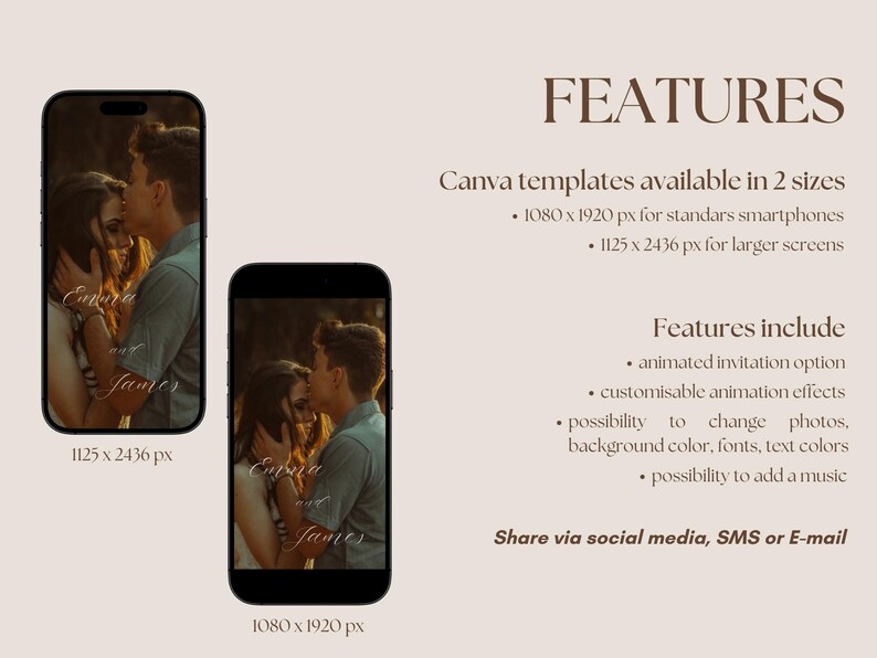 Animated Confetti Wedding Invitation: Editable Canva Template (digital ...