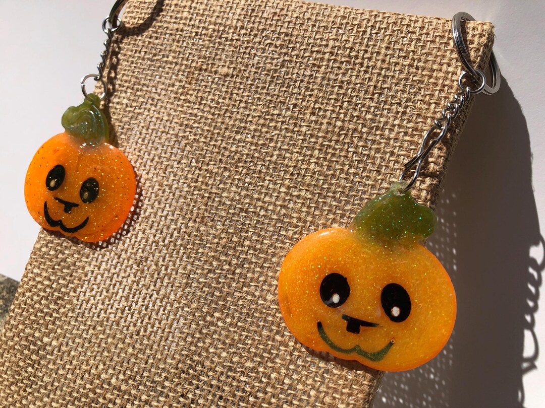 Handmade Glow in the Dark Golden Orange Halloween Pumpkin Face ...