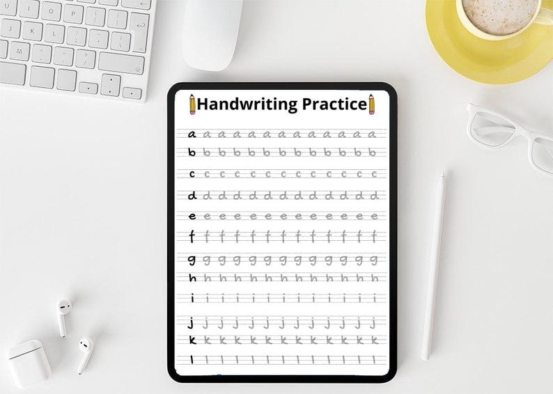 Uppercase and Lowercase Handwriting Practice Sheets to Trace Over - Etsy