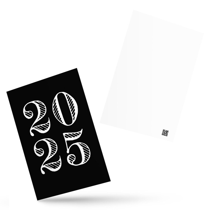 Happy New Year Card New Year Postcard 2025 Card New Year Greeting Card ...