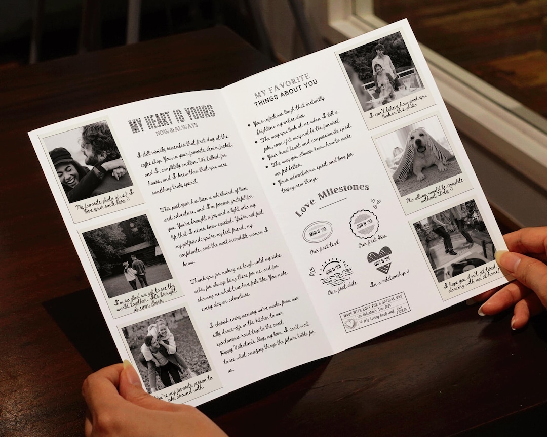 Custom Valentines Day Card Template | Valentines Day Gift for Boyfriend ...