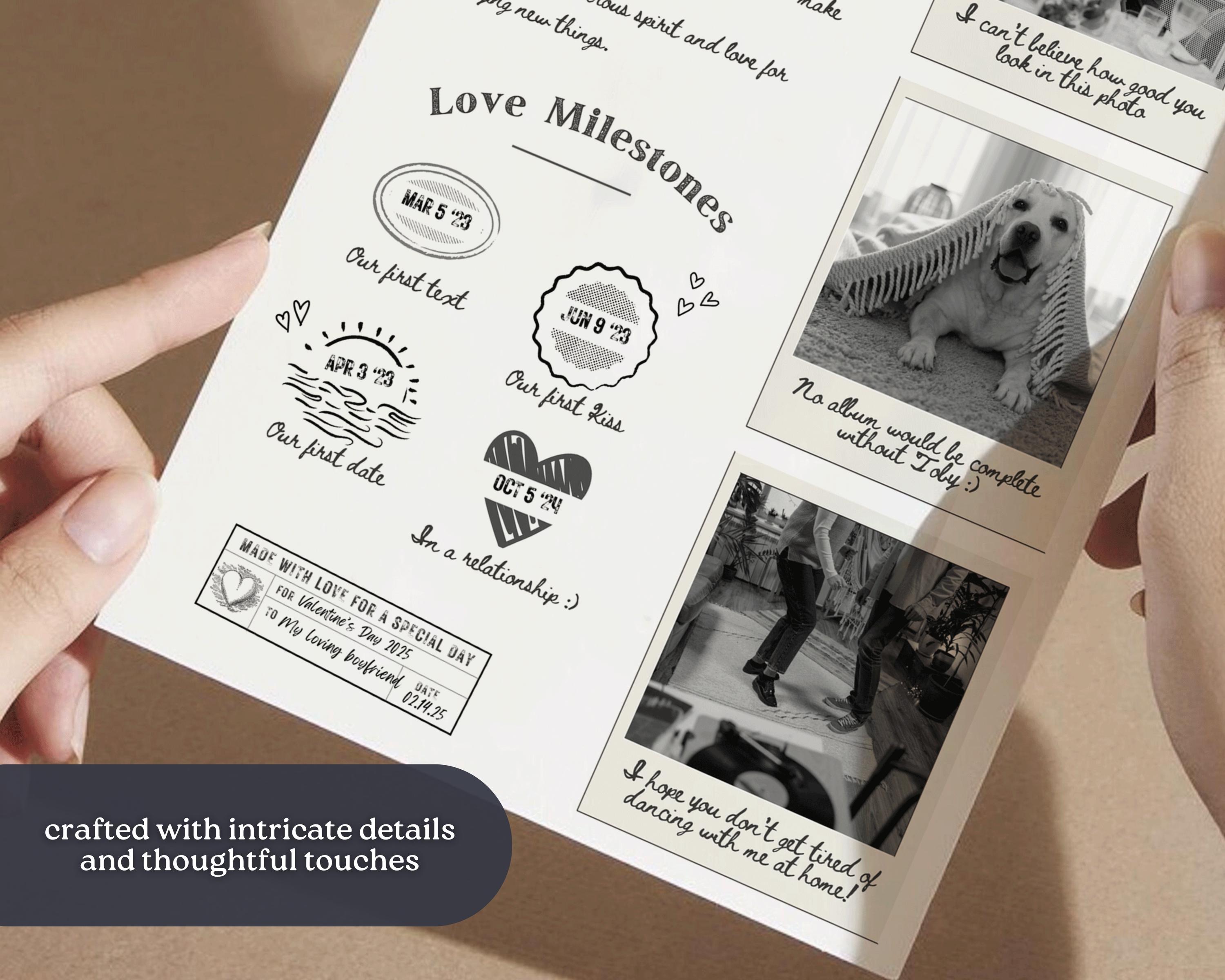 Custom Valentines Day Card Template | Valentines Gift for Boyfriend or ...