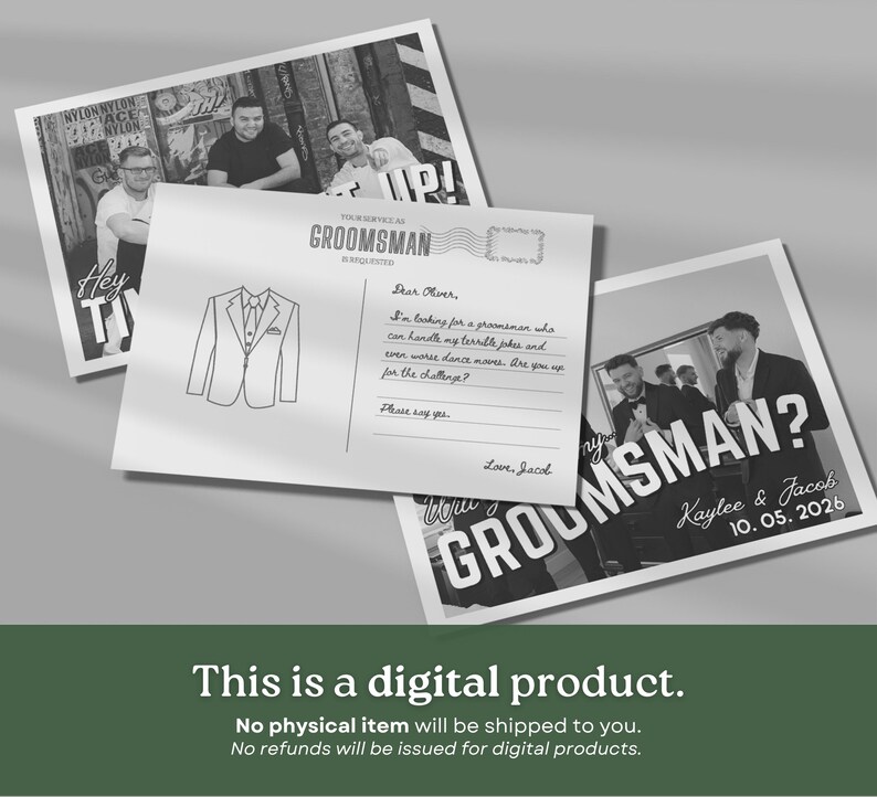 Retro Groomsmen Proposal Card Template, Best Man Proposal Card, Retro ...