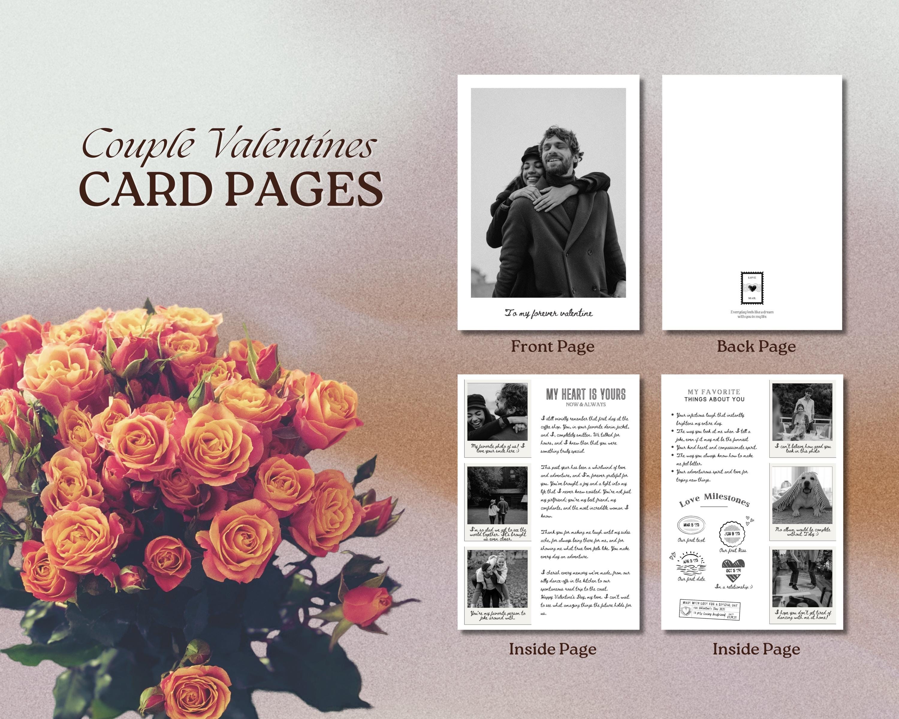 Custom Valentines Day Card Template | Valentines Gift for Boyfriend or ...