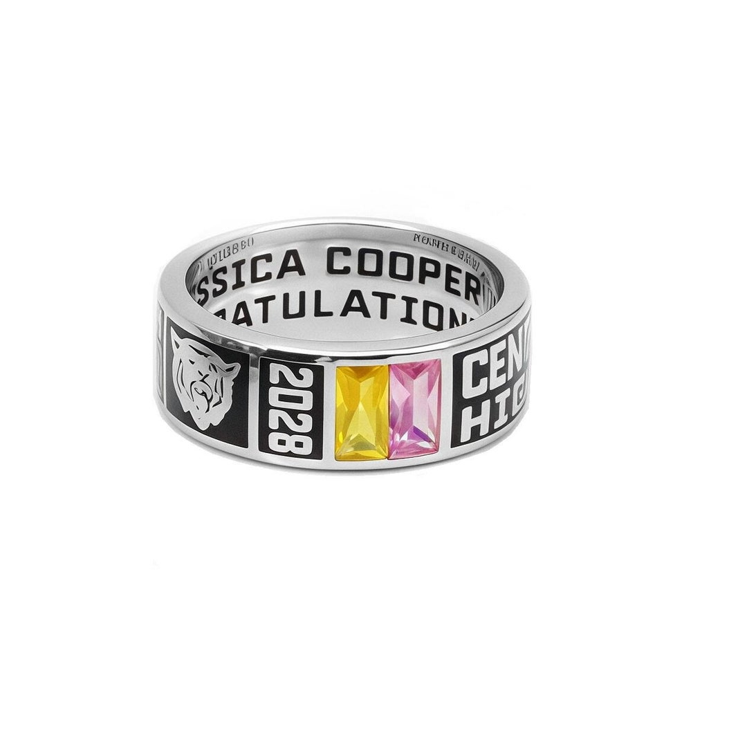 Personalized Class Ring Unisex-sterling Silver/ Solid 10K Gold-high ...