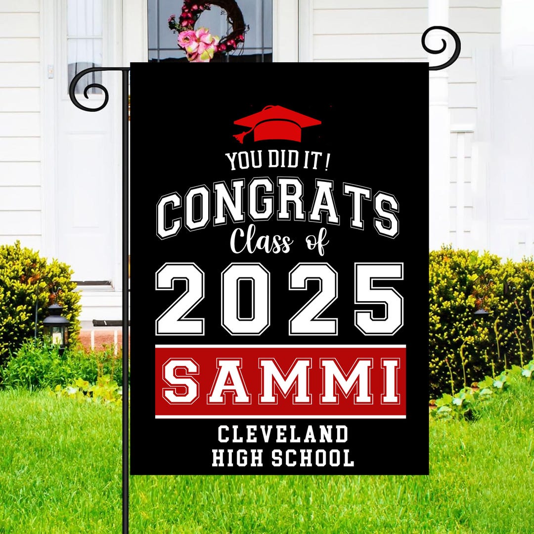 Custom Graduation Flag, Graduation Garden Flag, Graduate Yard Sign ...