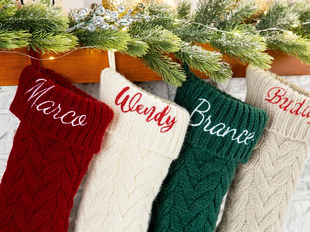 2024 Christmas Stockings With Name,family Stockings,holiday Stockings ...