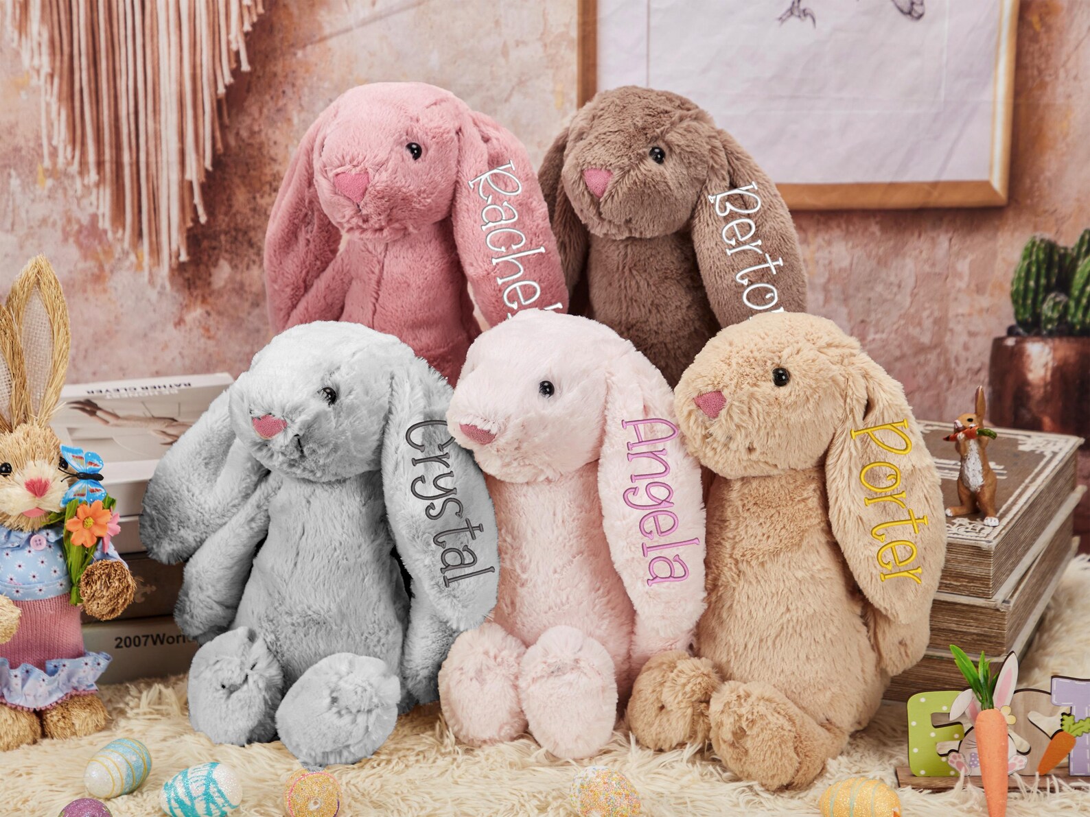 Embroidered Bunny Rabbit,personalised Bunny Rabbit Toy,custom ...