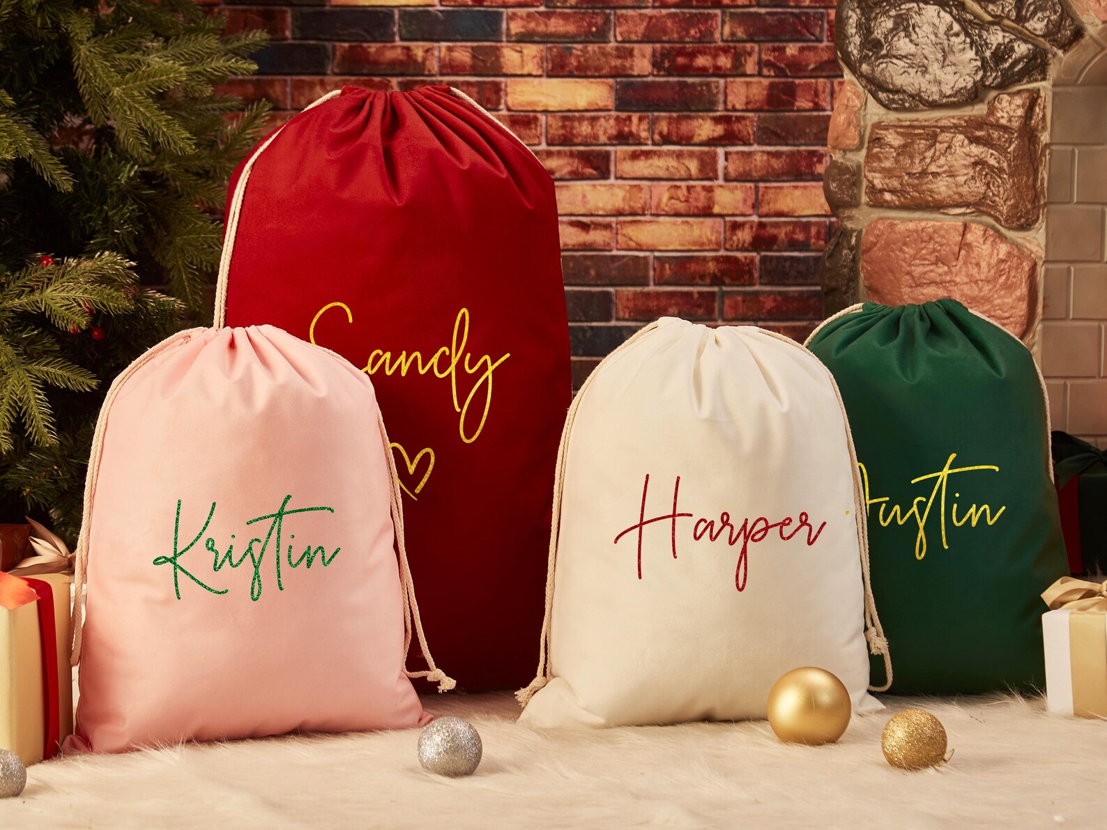 Custom Name Christmas Santa Bag,christmas Gift Bags for Kids and Adults ...
