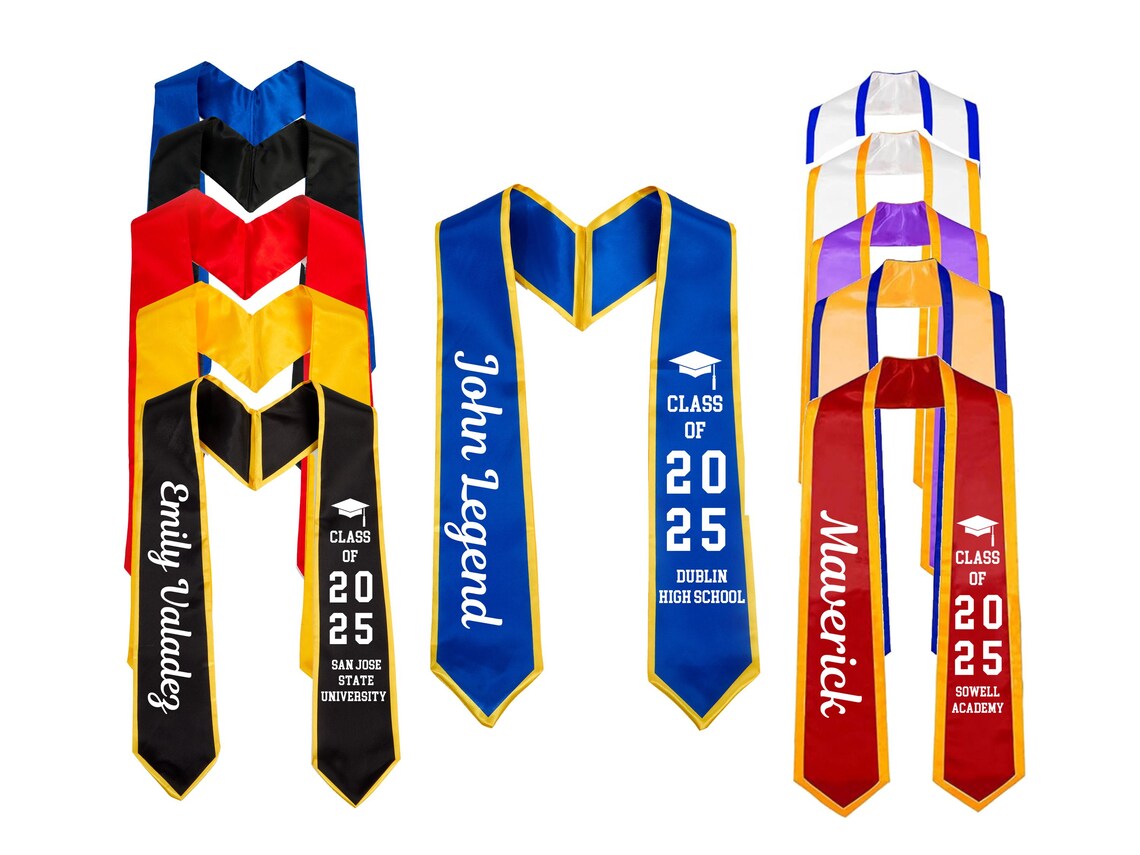 Graduation Stoles 2025 With Name,personalized Text Grad Ribbon,class of ...